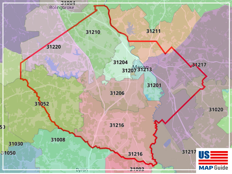 Printable Georgia Zip Code Map